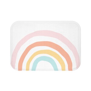 Boho Rainbow Kids Non Slip Bath Shower Mat, Minimalist Abstract ...