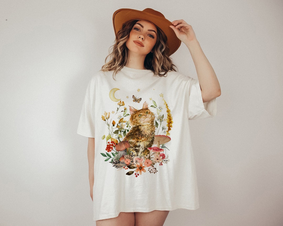 Cat Shirt Cottagecore Shirt Indie T Shirt Fairycore Clothing Cottage ...