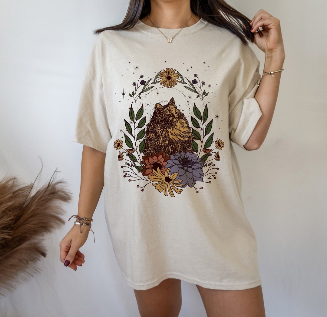 Cat Shirt Cottagecore Shirt Indie T Shirt Vintage Cat Shirt Cottage ...