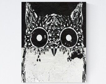 Black and white owl | Etsy