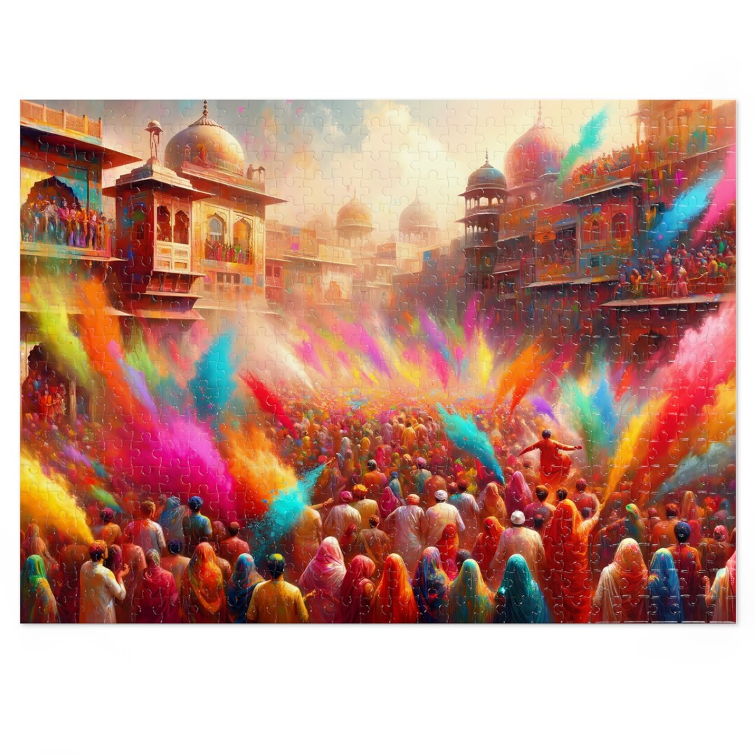 Vibrant Indian Festival Jigsaw Puzzle Unique India Gift for Friend Holi ...