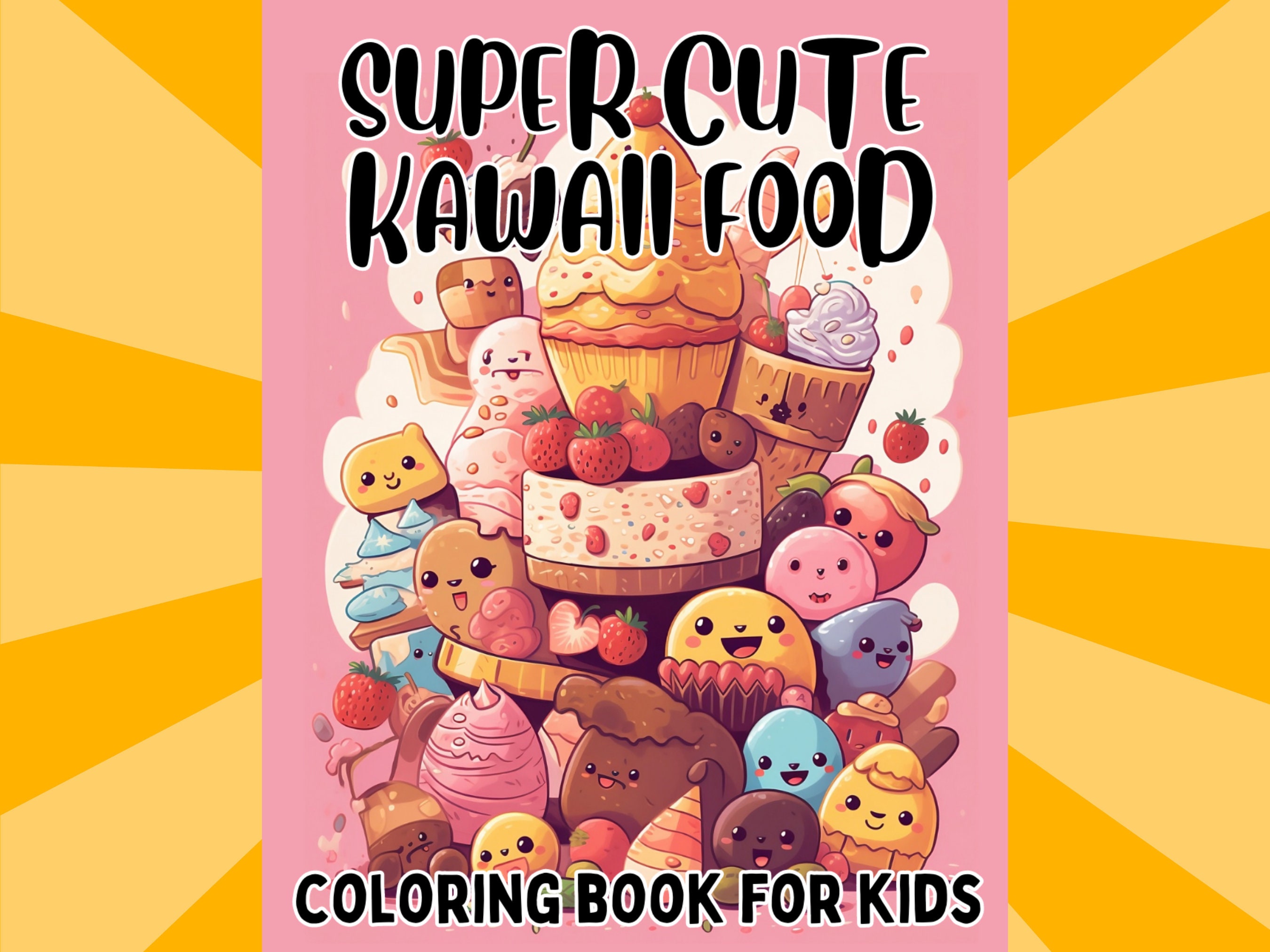 Super Cute Kawaii Food Coloring Pages for Kids 50 Adorable and - Etsy