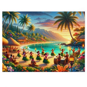Hawaiian Luau Party Jigsaw Puzzle Unique Gift for Mom Friend Hawaii ...