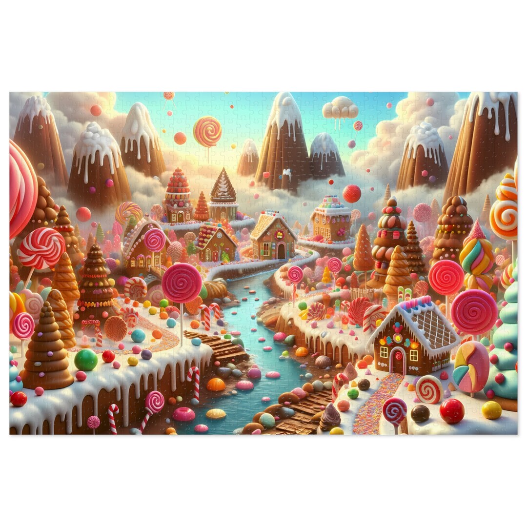 Candy Land Jigsaw Puzzle Funny Gift for Sweets Lover Whimsical Fantasy ...