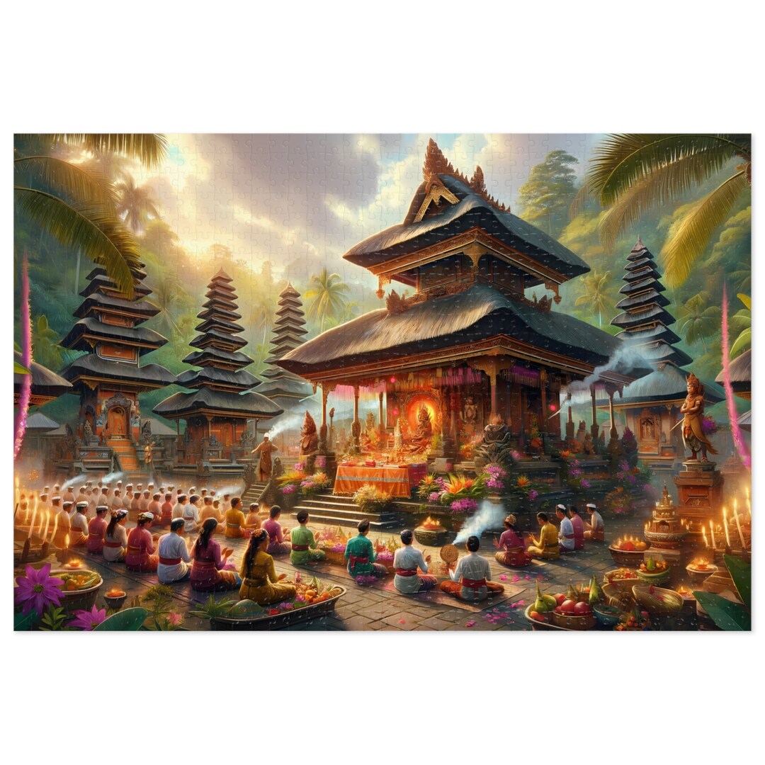 Balinese Temple Ceremony Jigsaw Puzzle Unique Zen Gift for Bali Nature ...