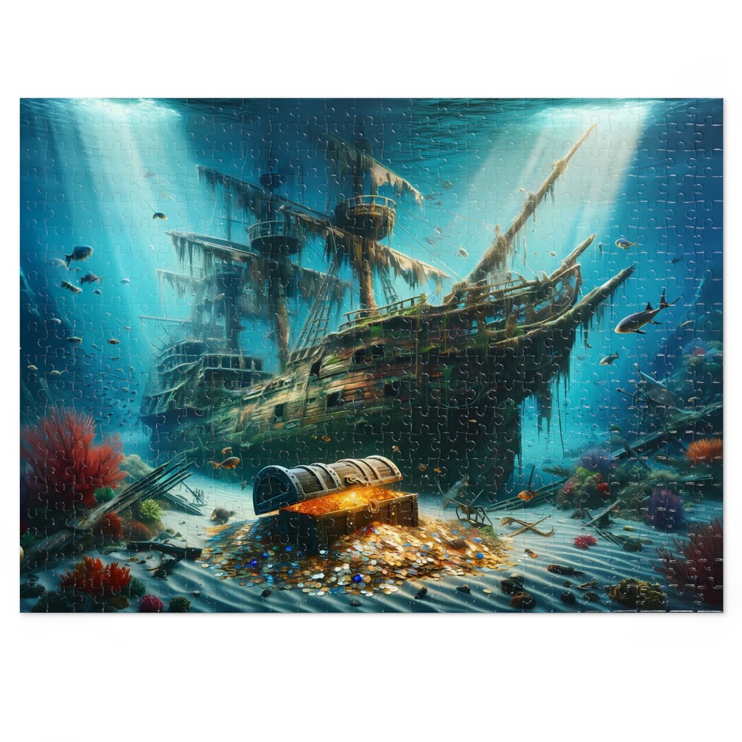 Sunken Pirate Ship Jigsaw Puzzle Unique Gift for Friend Underwater ...