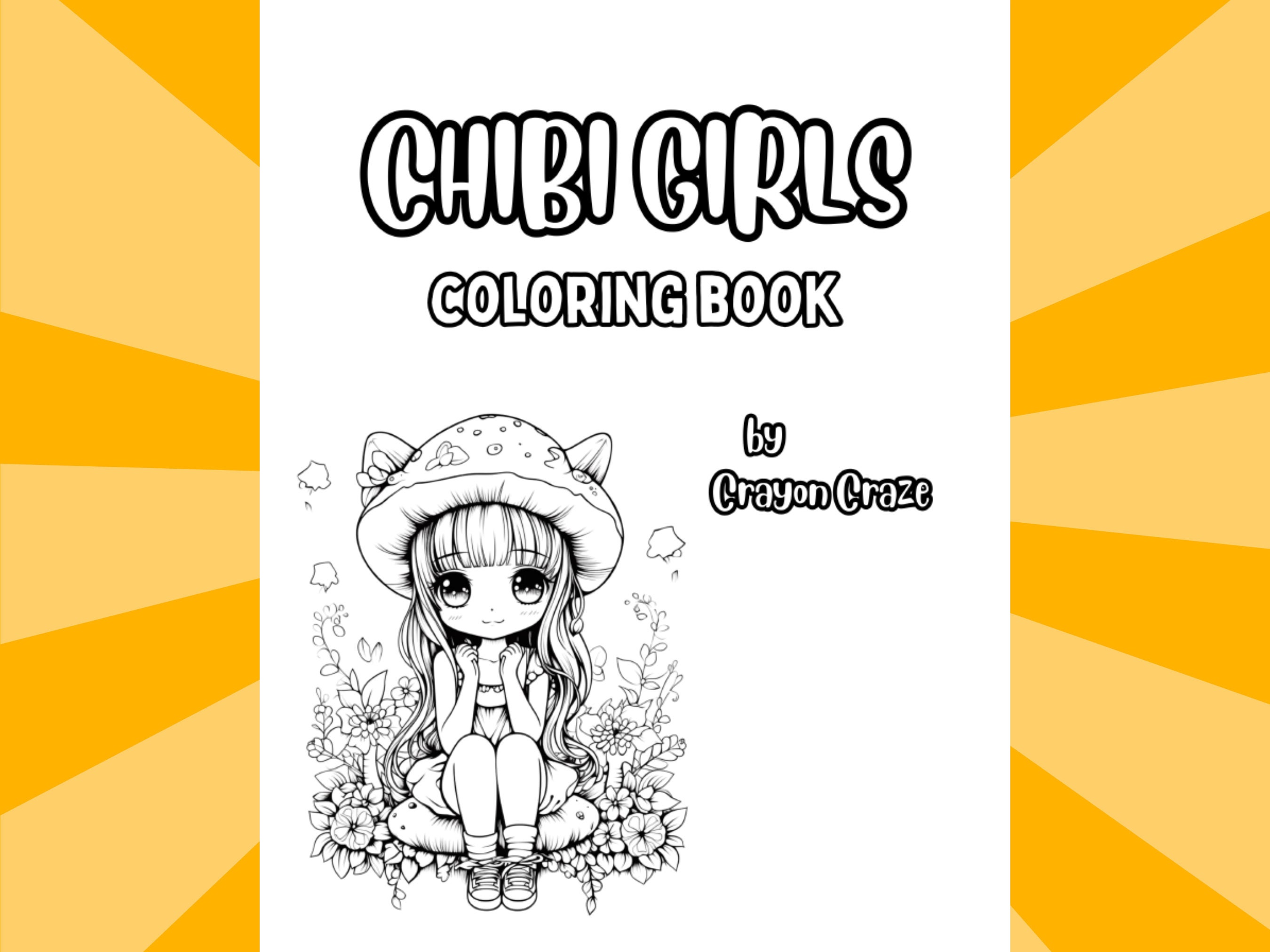 Chibi Girls Coloring Pages for Kids Gift 50 Cute Kawaii - Etsy