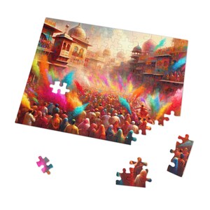 Vibrant Indian Festival Jigsaw Puzzle Unique India Gift for Friend Holi ...