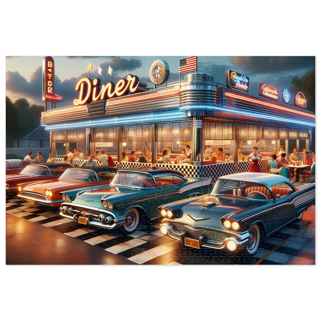 Classic American Diner Jigsaw Puzzle Unique Retro Gift for Friend ...