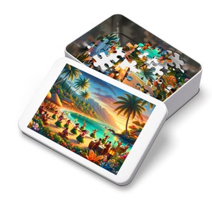 Hawaiian Luau Party Jigsaw Puzzle Unique Gift for Mom Friend Hawaii ...