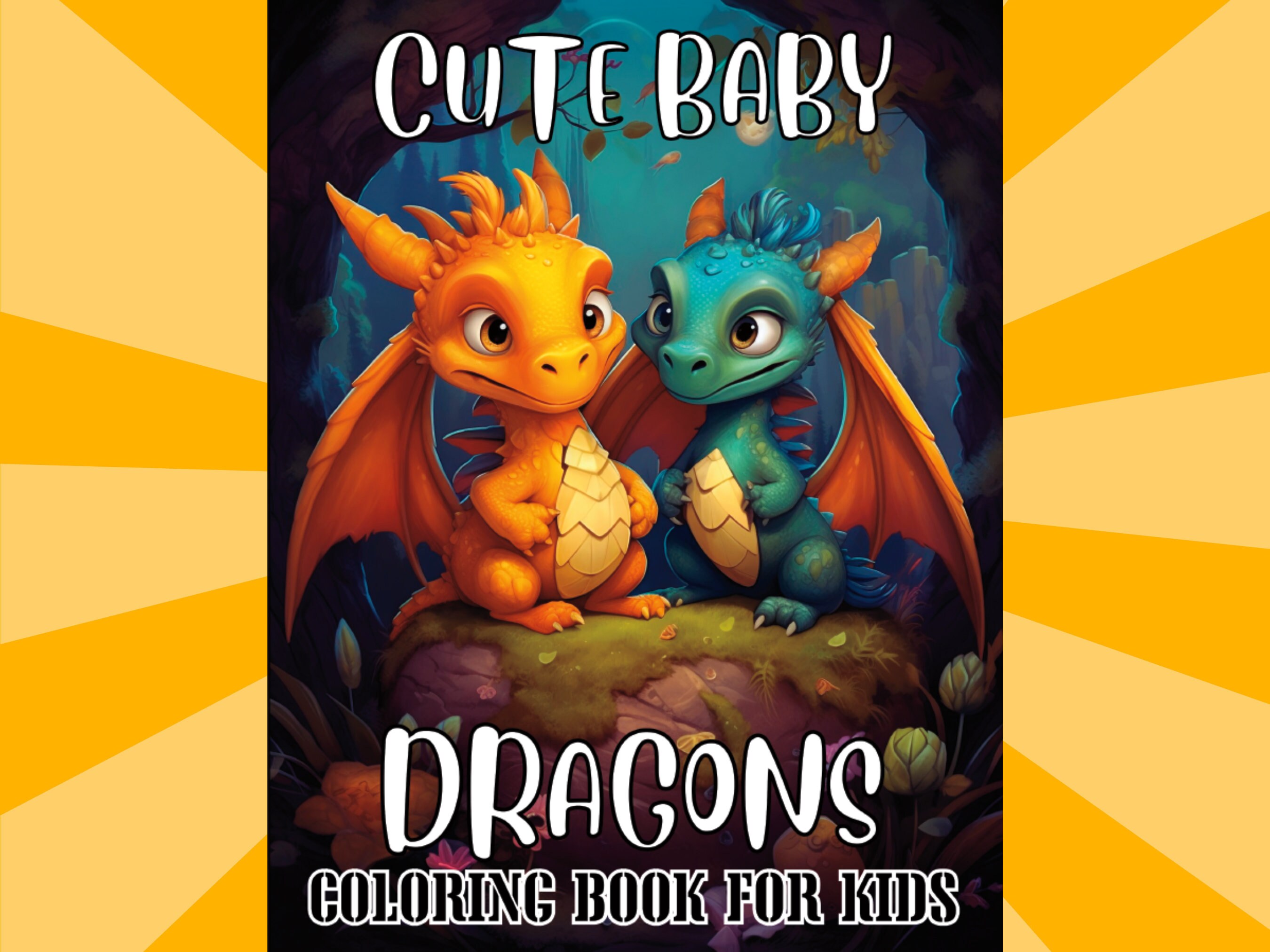 Cute Baby Dragons Coloring Pages for Kids Gift 50 Adorable Enchanted ...