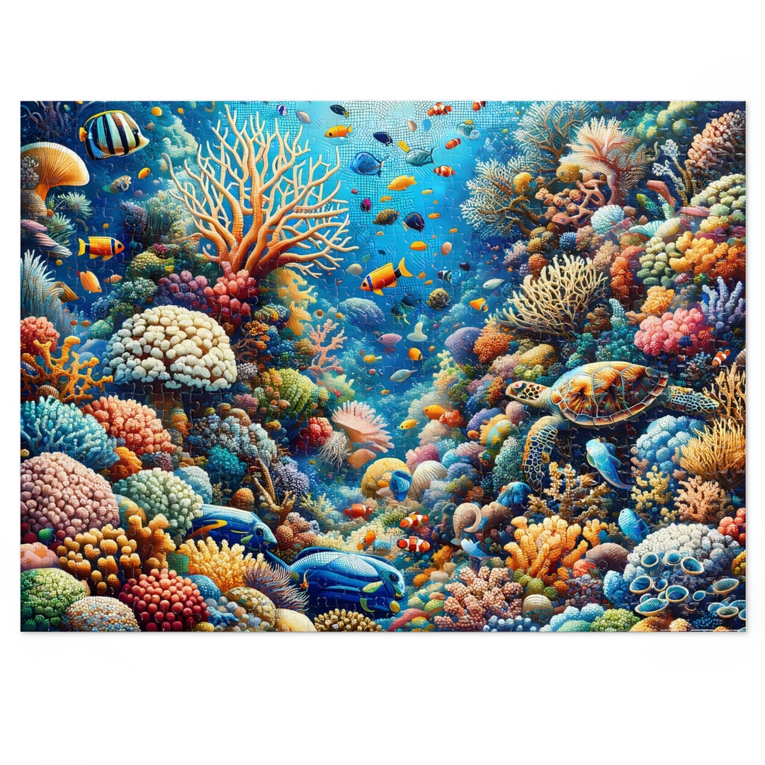 Underwater Coral Reef Jigsaw Puzzle Unique Gift for Mom Friend Marine ...