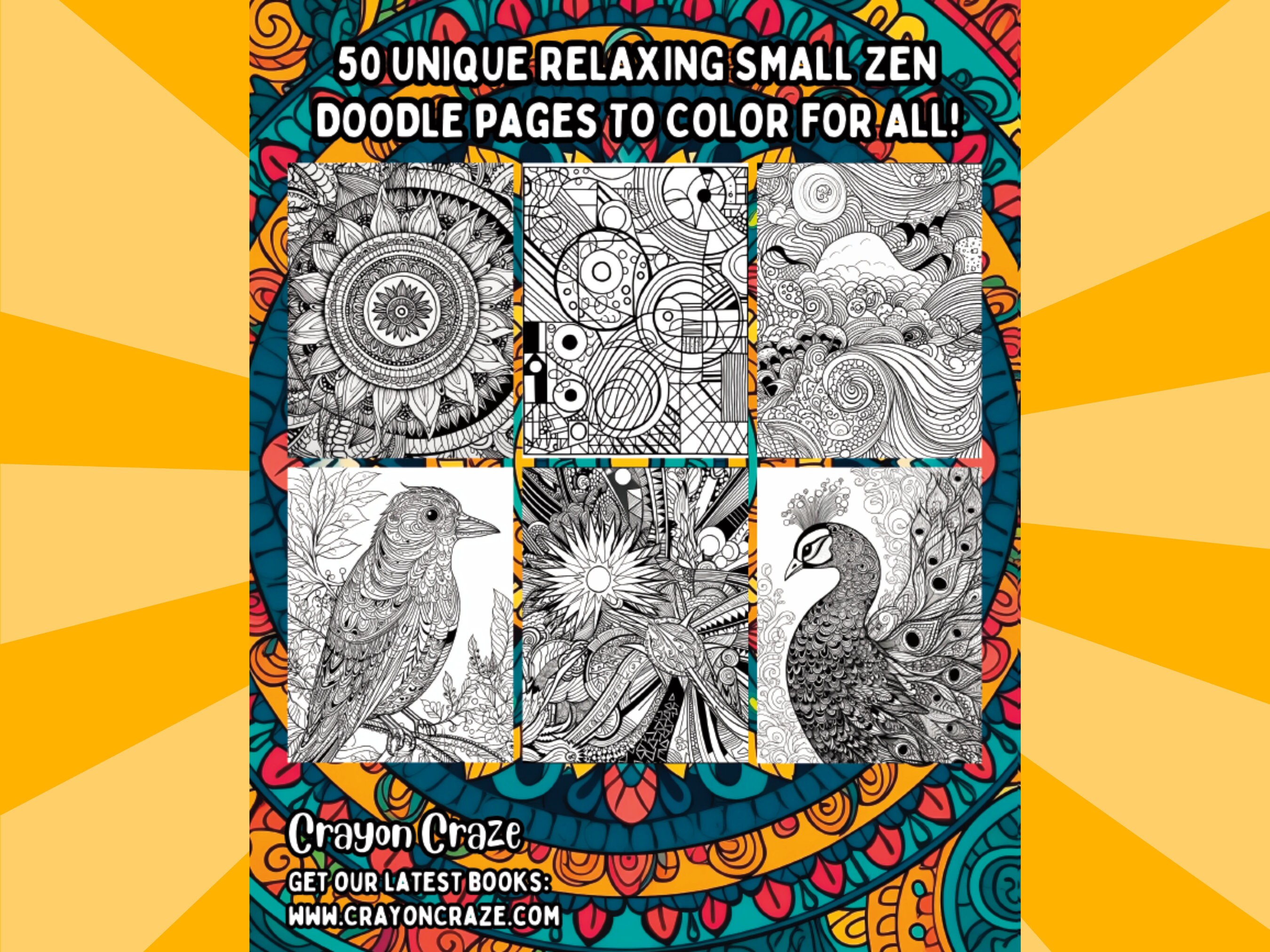 Small Zen Doodles Coloring Pages for Adults Gift 50 Relaxing - Etsy