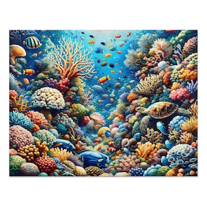 Underwater Coral Reef Jigsaw Puzzle Unique Gift for Mom Friend Marine ...