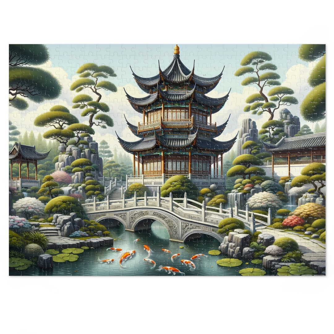 Traditional Chinese Garden Jigsaw Puzzle Unique Gift for China Nature ...
