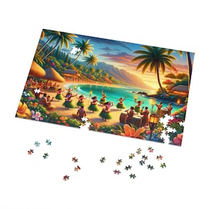 Hawaiian Luau Party Jigsaw Puzzle Unique Gift for Mom Friend Hawaii ...