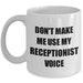 Receptionist Mug Coworker Gift Idea Funny Gag for Job Coffee Tea Cup ...