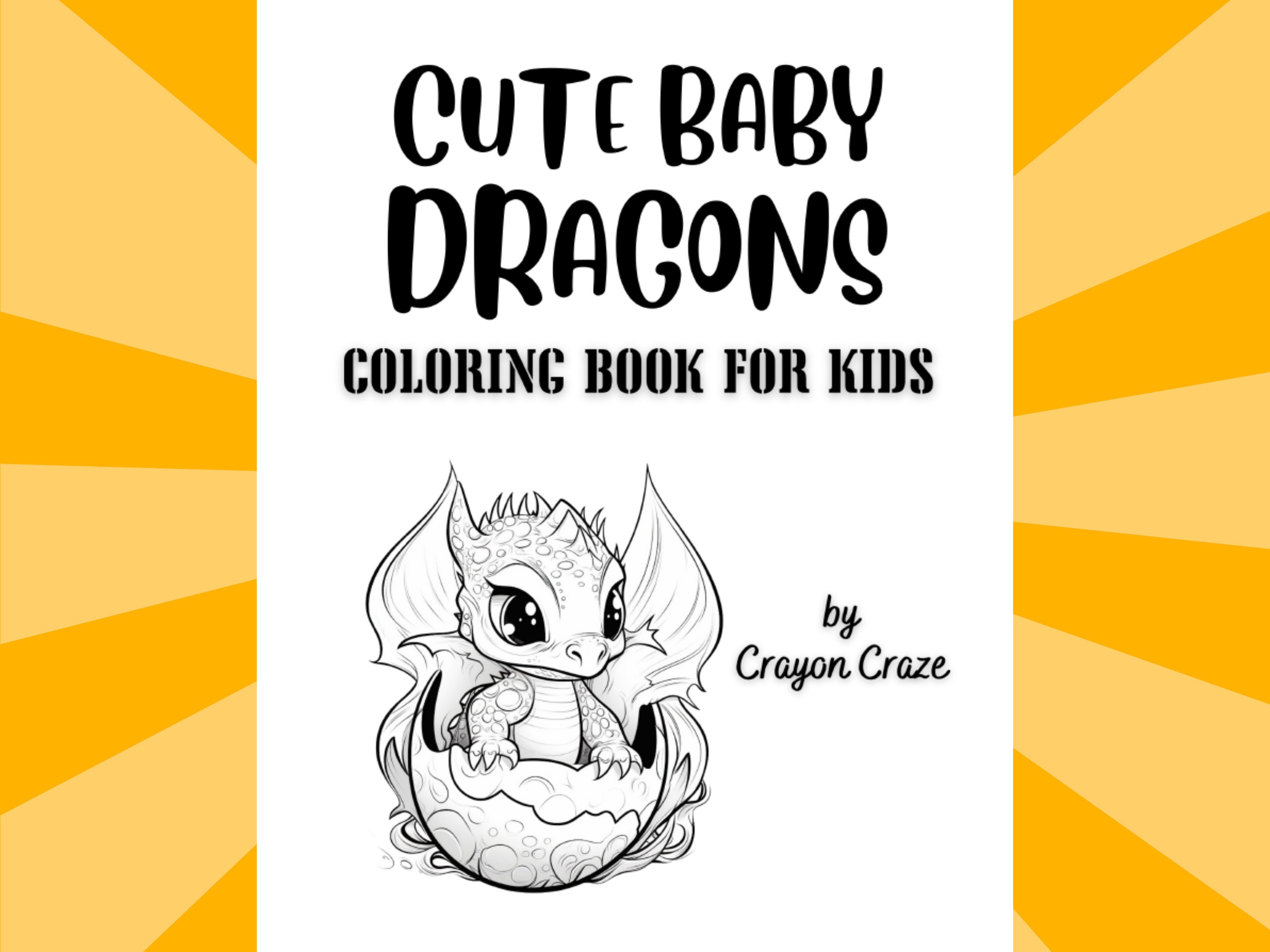 Cute Baby Dragons Coloring Pages for Kids Gift 50 Adorable Enchanted ...