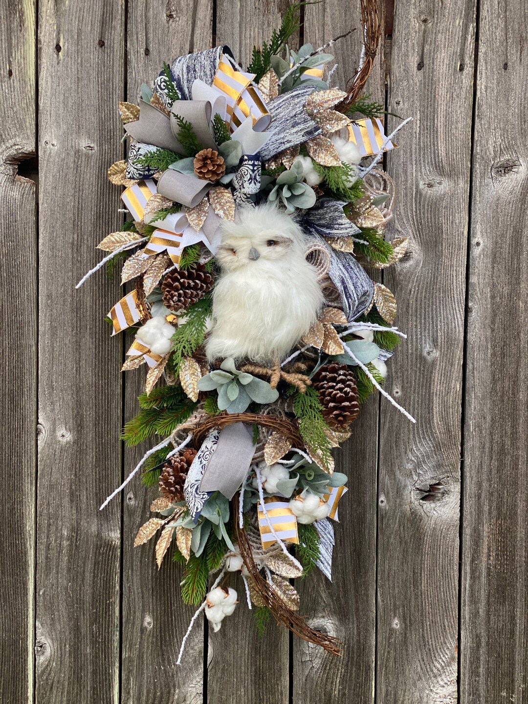 Rustic Swag, Owl Swag, Rustic Owl Swag, Rustic Elegant, Christmas Decor ...