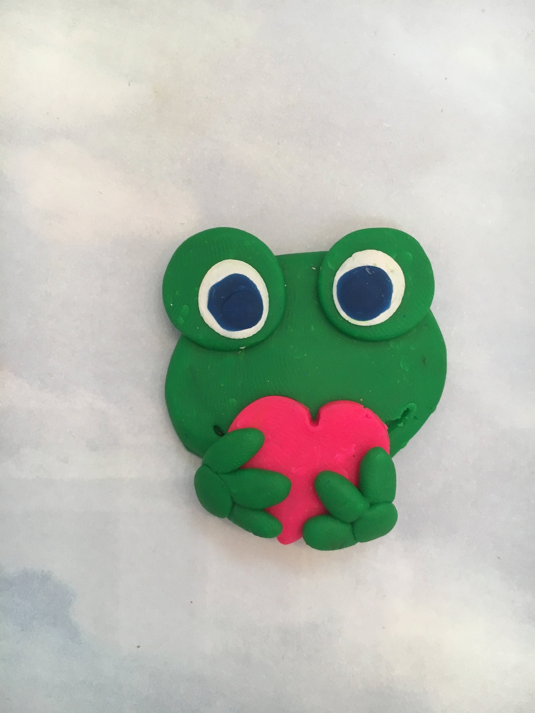 Frog With Heart Clay Miniature, Clay Frog, Mini Frog, Miniature Frog ...