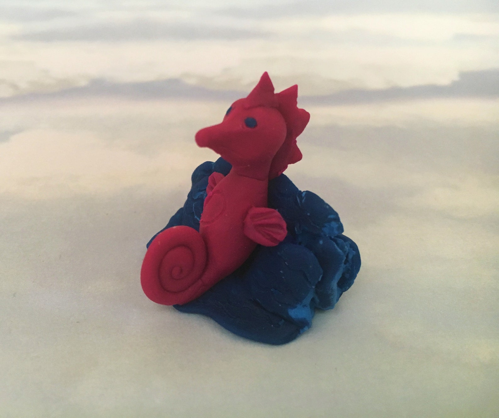 Seahorse Clay Miniature (stand Up), Clay Seahorse, Mini Seahorse ...