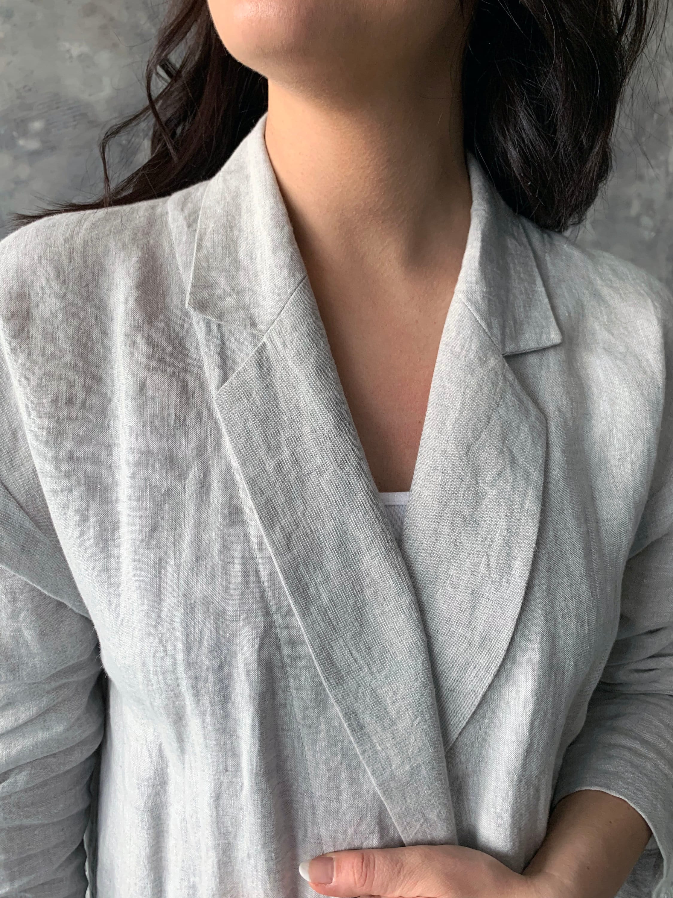 Washed Linen Oversized Blazer for Women With Pockets, Long Linen Light ...