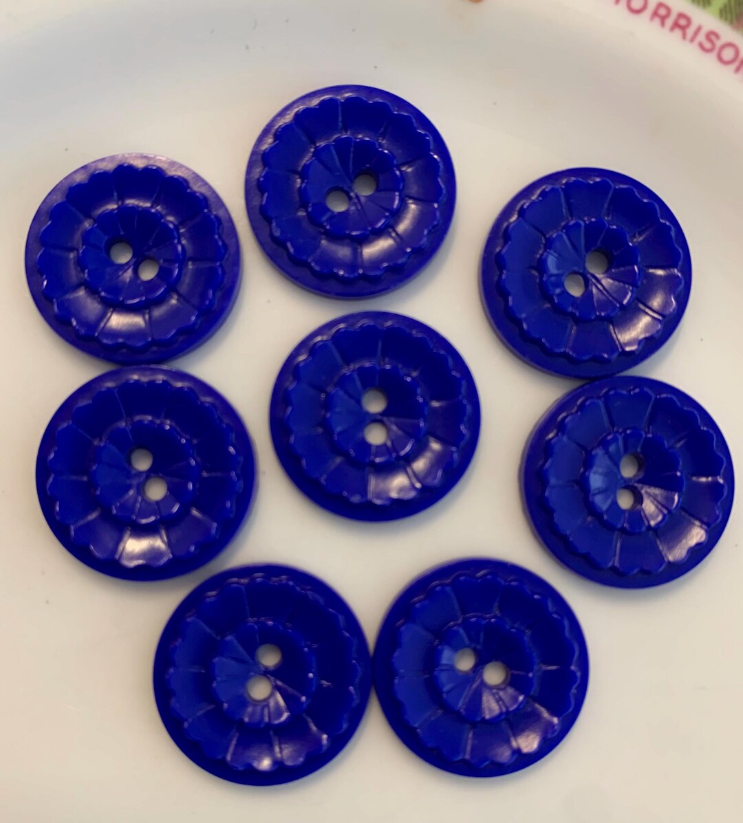 8 X Cobalt Blue COTTAGE CHIC Buttons. Vintage Flower Buttons. 18 Mm - Etsy