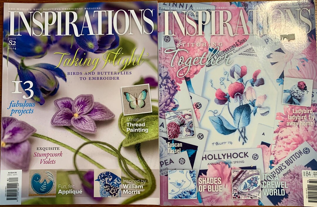 Choose From Australian Inspirations Embroidery Magazine (issues 82 & 84 ...