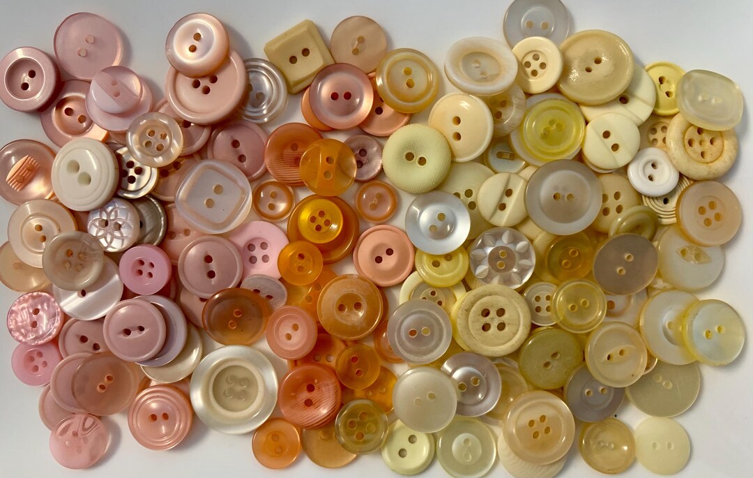 150 Pastel Buttons: Calming Colours - Orange, Yellow and Pinks. Sew ...