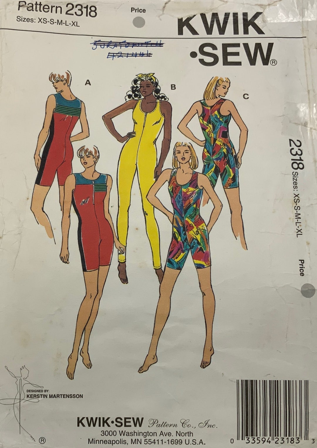 UNCUT Kwik Sew 2318. Unitards, Racing Style Back, Optional Lengths ...