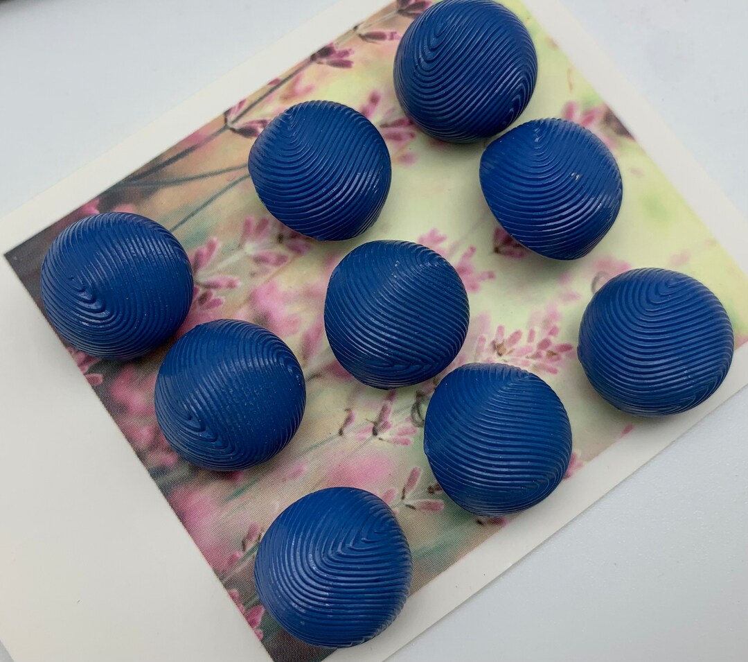 9 X Blue Dome Shape Buttons Swirl Design. Sturdy Set With - Etsy