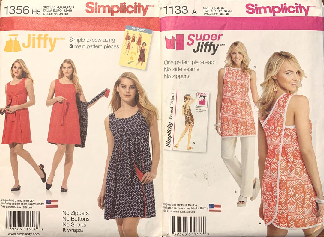 Simplicity Retro JIFFY Sewing Pattern: Simplicity 1133 and 1356. Uncut ...