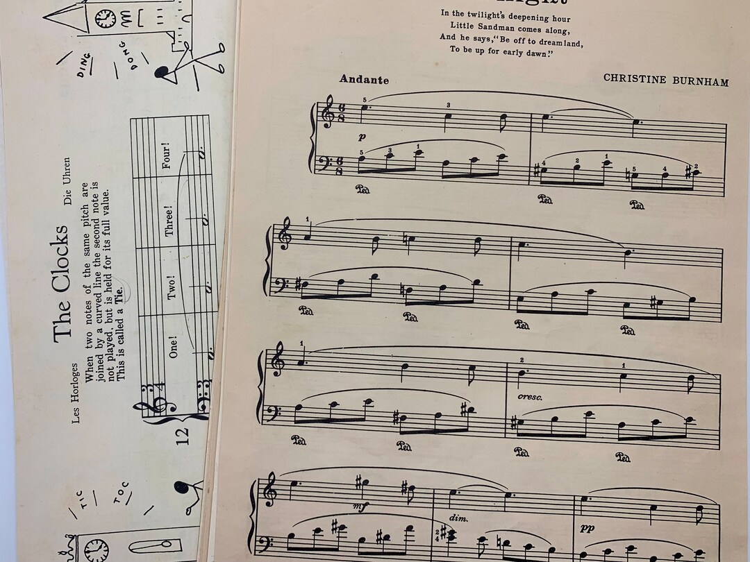 40 Pieces of Sheet Music Assorted Vintage Paper Sheets, Beautiful ...