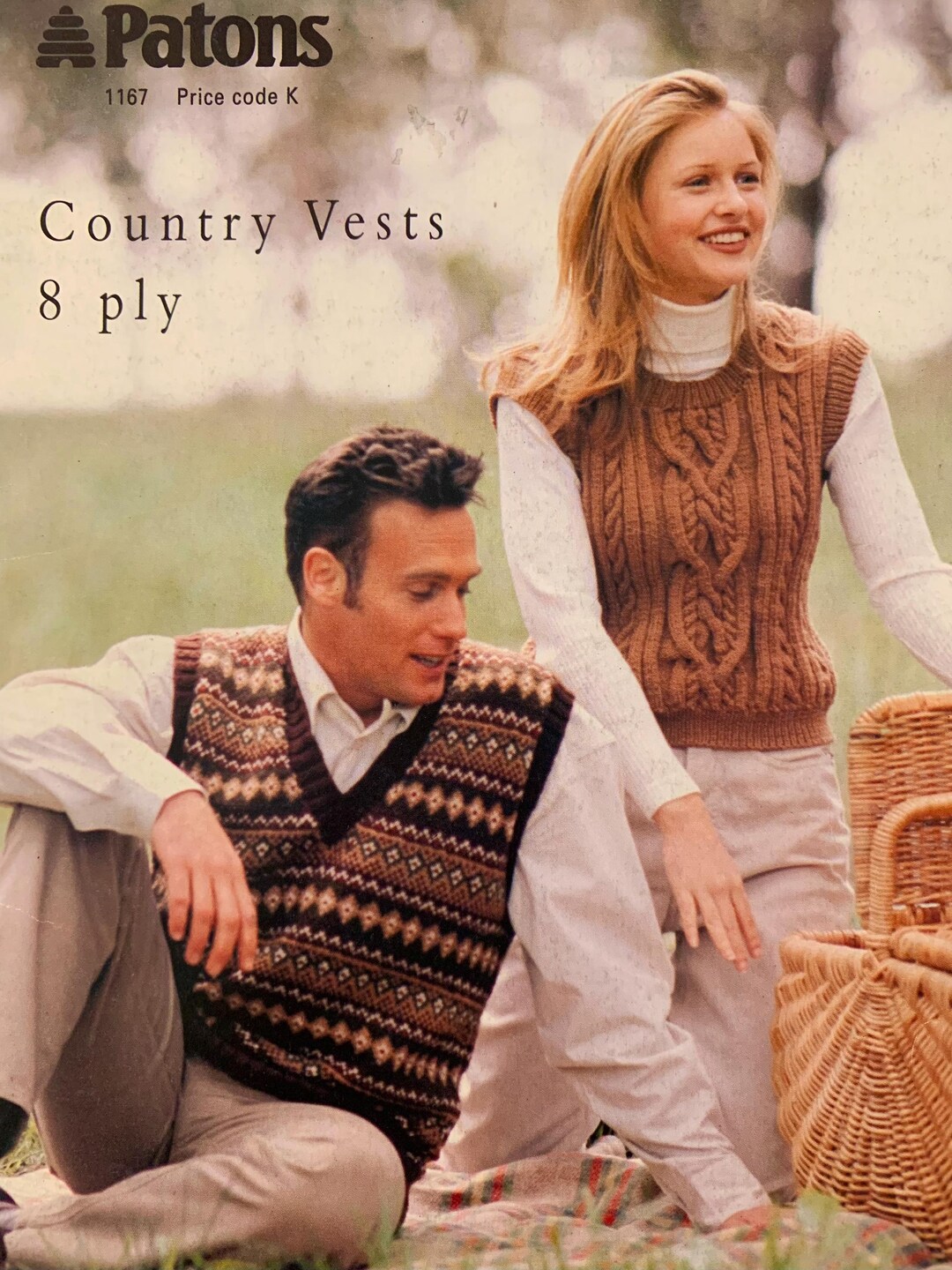 Patons Country Vests Knitting Pattern: His & Hers, Aran, Fair Isle (8 ...