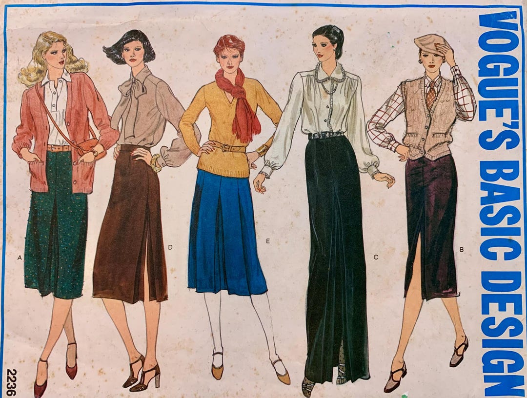 UNCUT Vogue 2236 BASIC DESIGN Pattern. Skirts in 5 Styles Sewing ...
