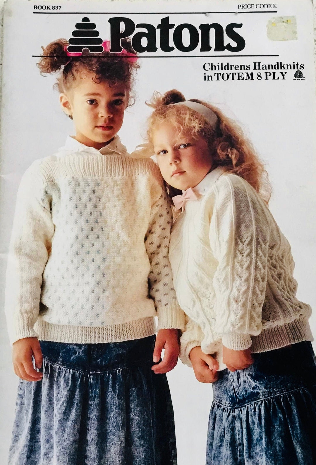 PATONS 837. Children's Knitting Pattern Book Eight Designs Jumpers ...