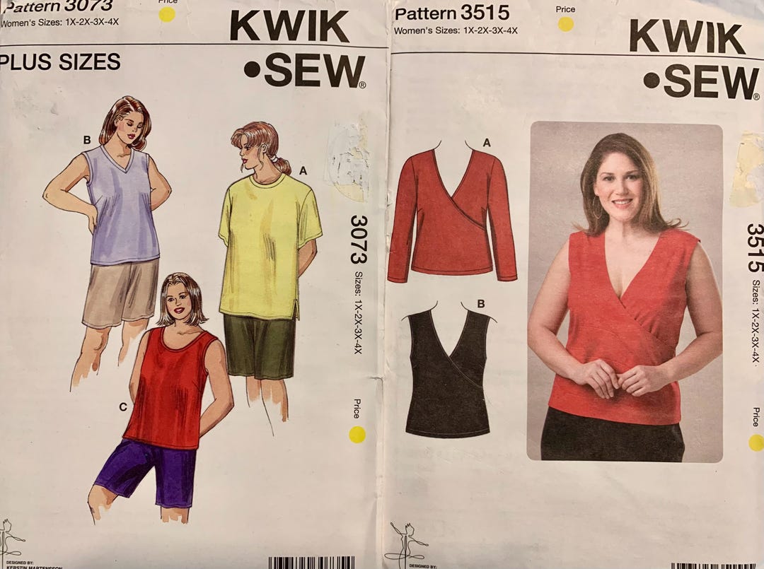Kwik Sew Plus Size Sewing Patterns, Tops, Shorts, Pants (sizes 1X-4X ...