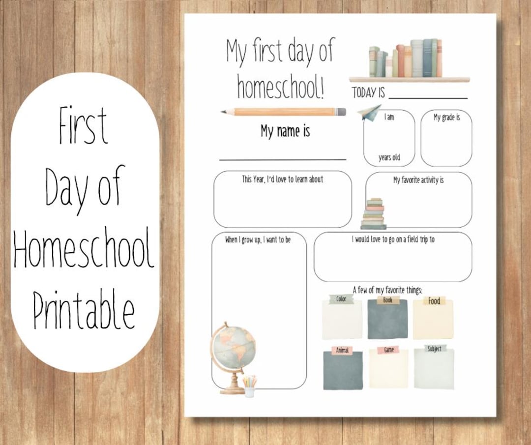 First Day of Homeschool Worksheet, Homeschool Activity Sheet ...