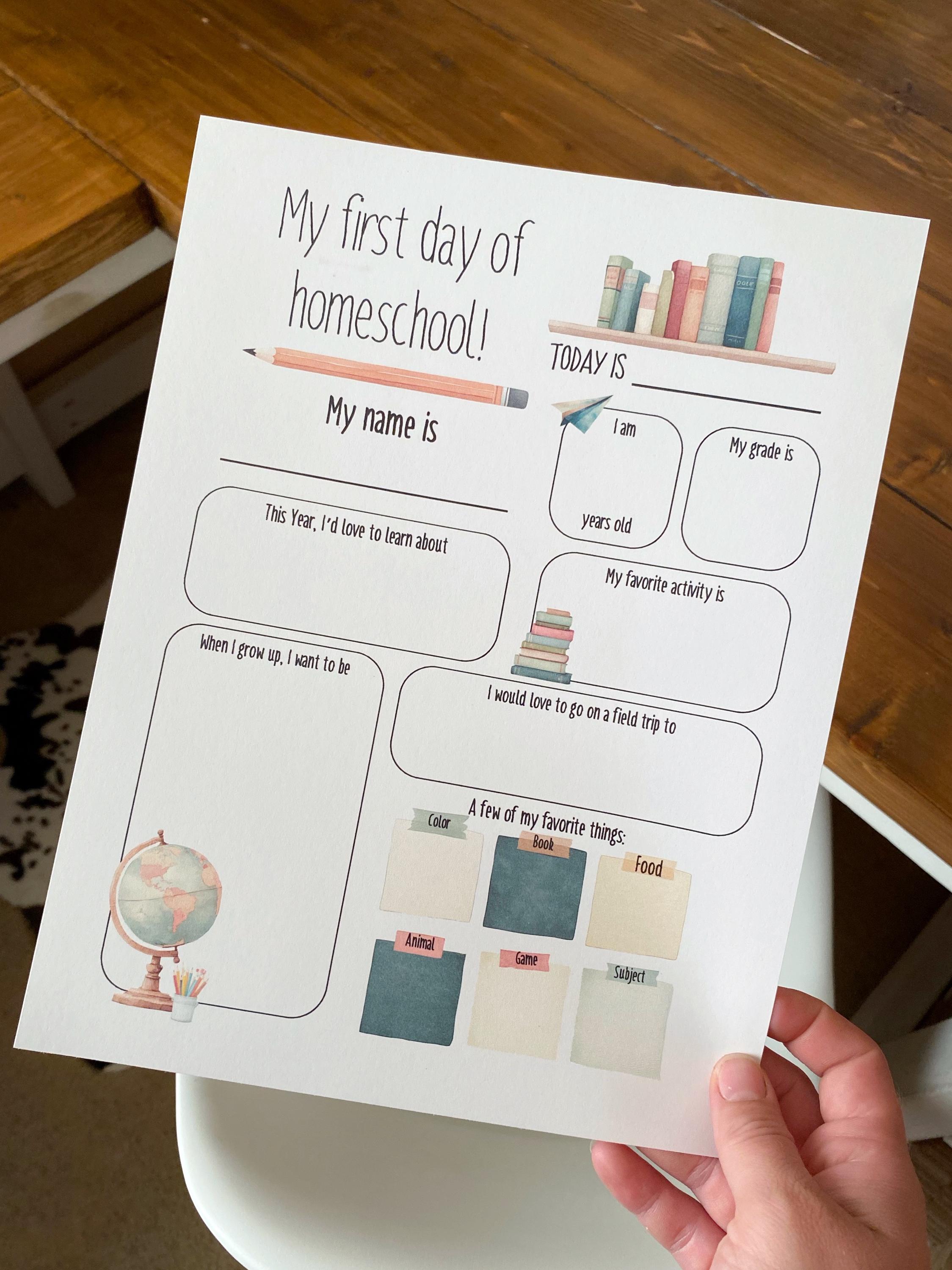 First Day of Homeschool Worksheet, Homeschool Activity Sheet ...