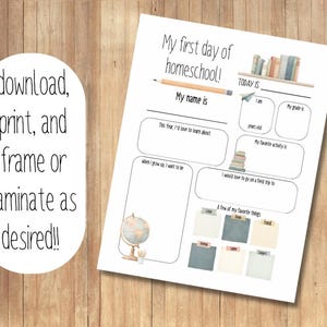 First Day of Homeschool Worksheet, Homeschool Activity Sheet ...