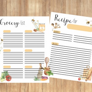 Meal Planner, Recipe Page, Grocery List, Weekly Meal Plan, Monthly Meal ...