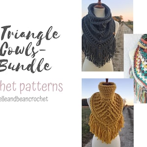 Cowl Crochet Patterns, Crochet Scarf Patterns, Crochet Triangle Cowls ...