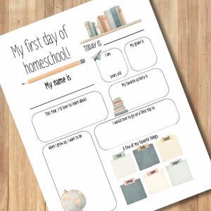 First Day of Homeschool Worksheet, Homeschool Activity Sheet ...