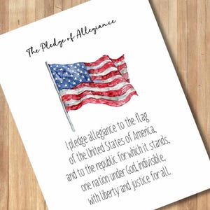 Pledge of Allegiance Printable, Homeschool Wall Decor, School Prints ...