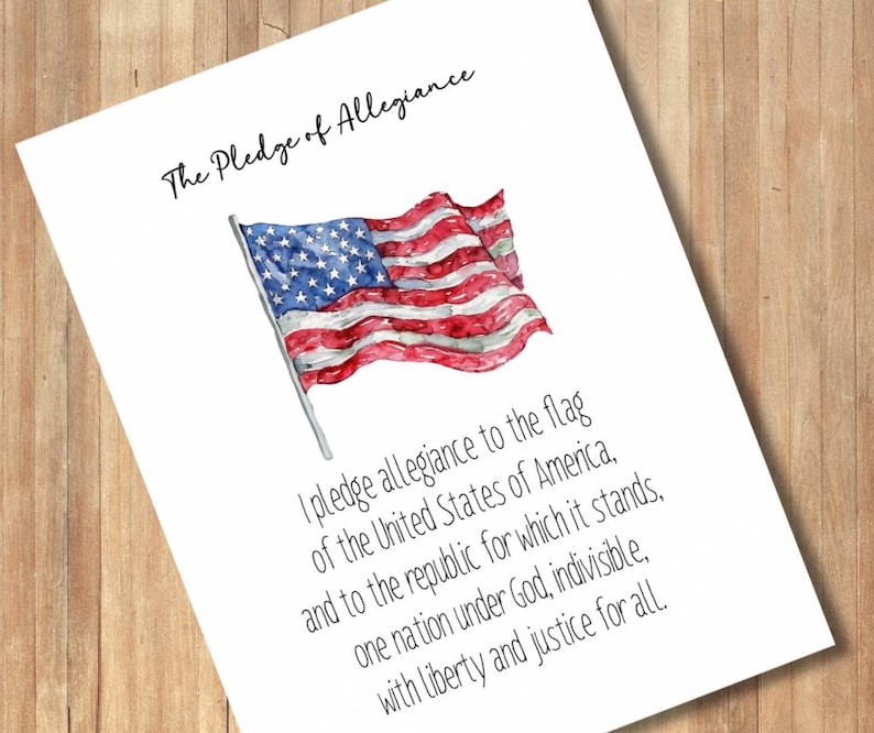 Pledge of Allegiance Printable, Homeschool Wall Decor, School Prints ...