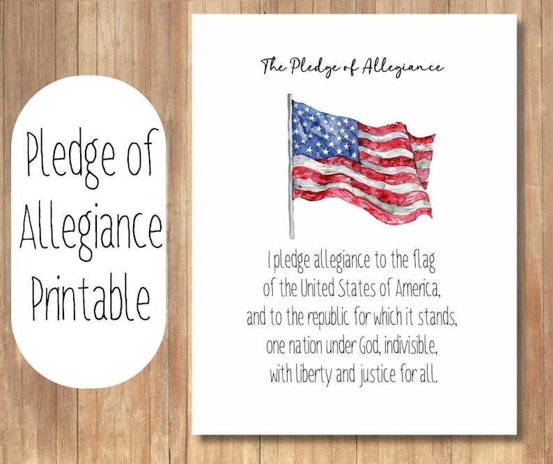 Pledge of Allegiance Printable, Homeschool Wall Decor, School Prints ...