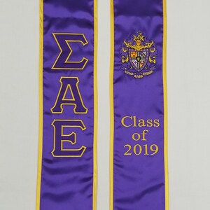 Sigma Alpha Epsilon Graduation Sash Stole - Etsy