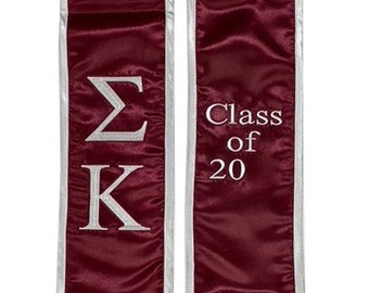 Sigma Kappa Graduation Sash Stole - Etsy