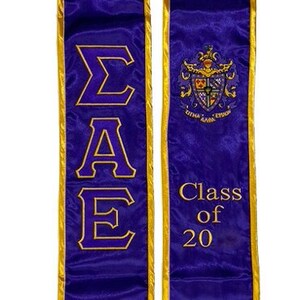 Sigma Alpha Epsilon Graduation Sash Stole - Etsy