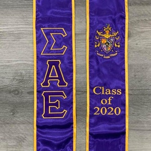 Sigma Alpha Epsilon Graduation Sash Stole - Etsy